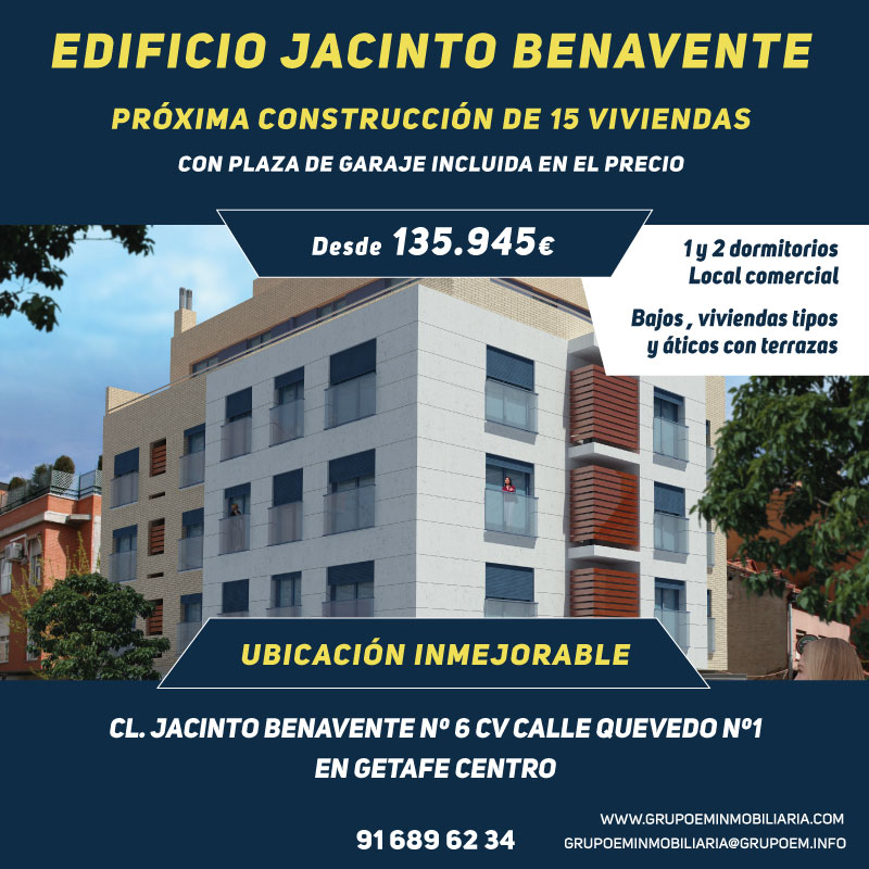 Edificio Jacinto Benavente en Getafe Centro - Grupo EM Inmobiliaria